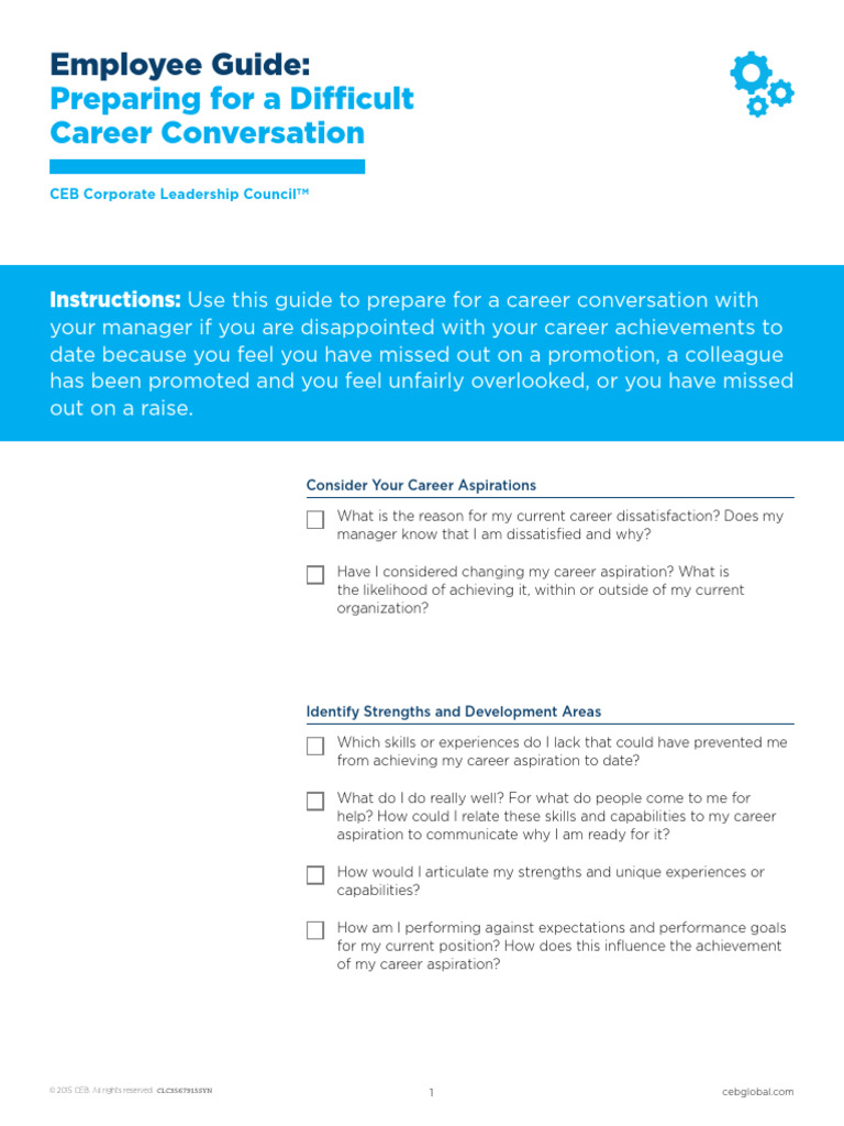 Career Conversation Preparation Guide | PDF | Social Psychology ...