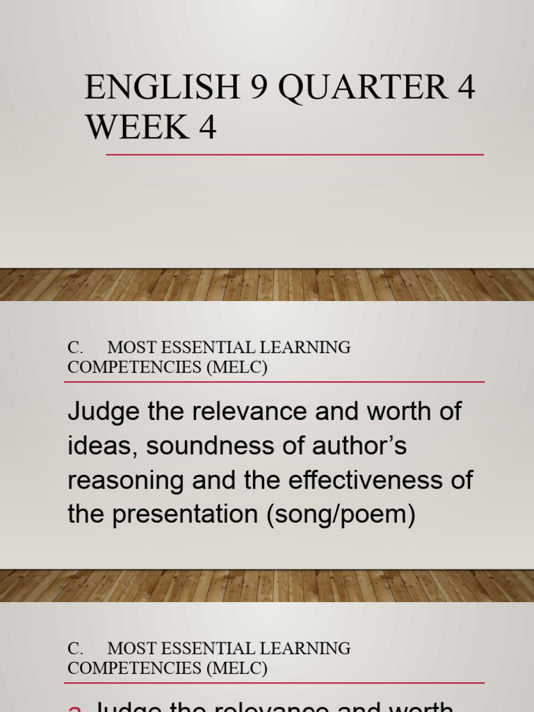 English 9 Q4 W4 | PDF | Poetry | Poetics