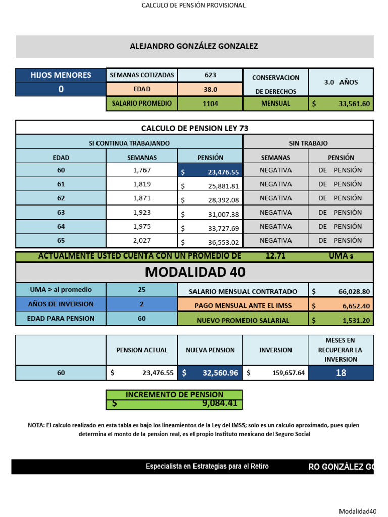 Mod Alejandro GLZ | PDF | Pensión | Impuesto sobre la renta