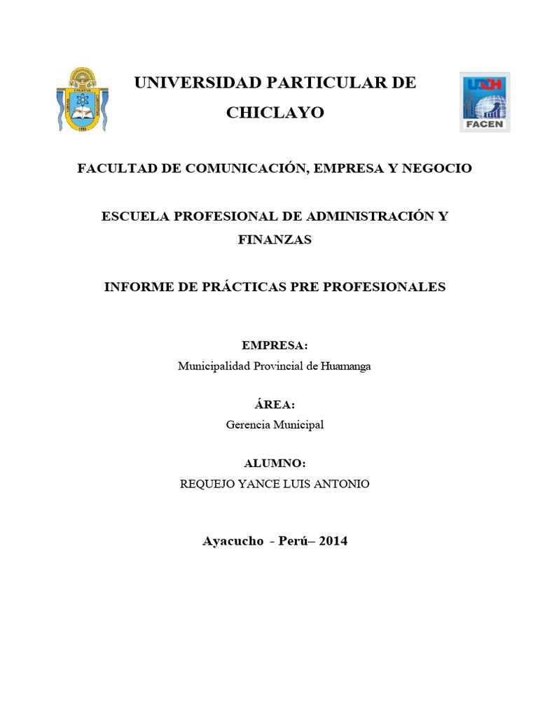 13_INFORME FINAL DE PRACTICAS PRE PROFESIONALES | PDF | Análisis FODA | Business