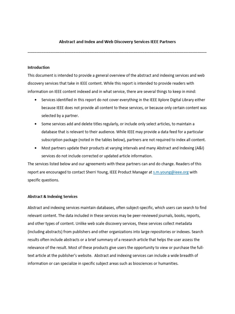 Ieee Indexing Agreements | PDF | Libraries | Digital Library
