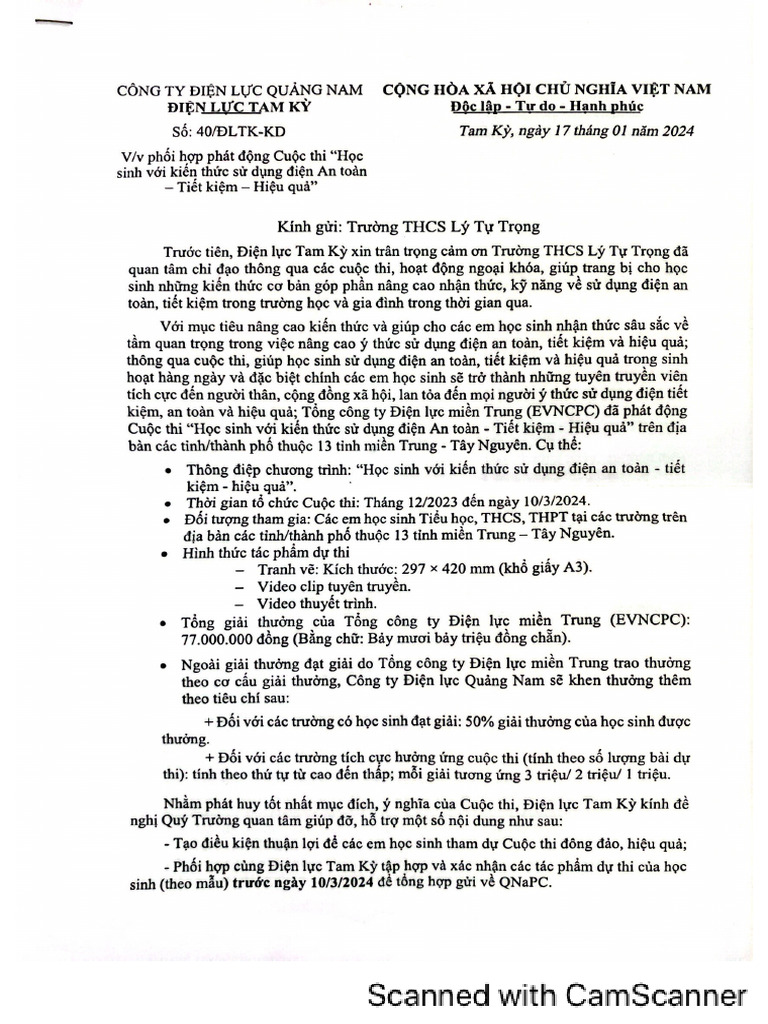 CV phối hợp với Diện lực Tam Kỳ thi TT | PDF