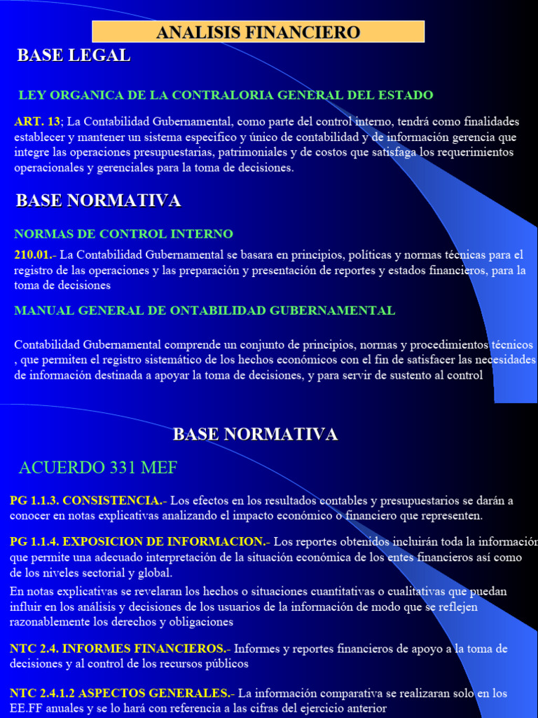 Base Legal, Normativa y Tecnica | PDF | Contabilidad | Estado financiero