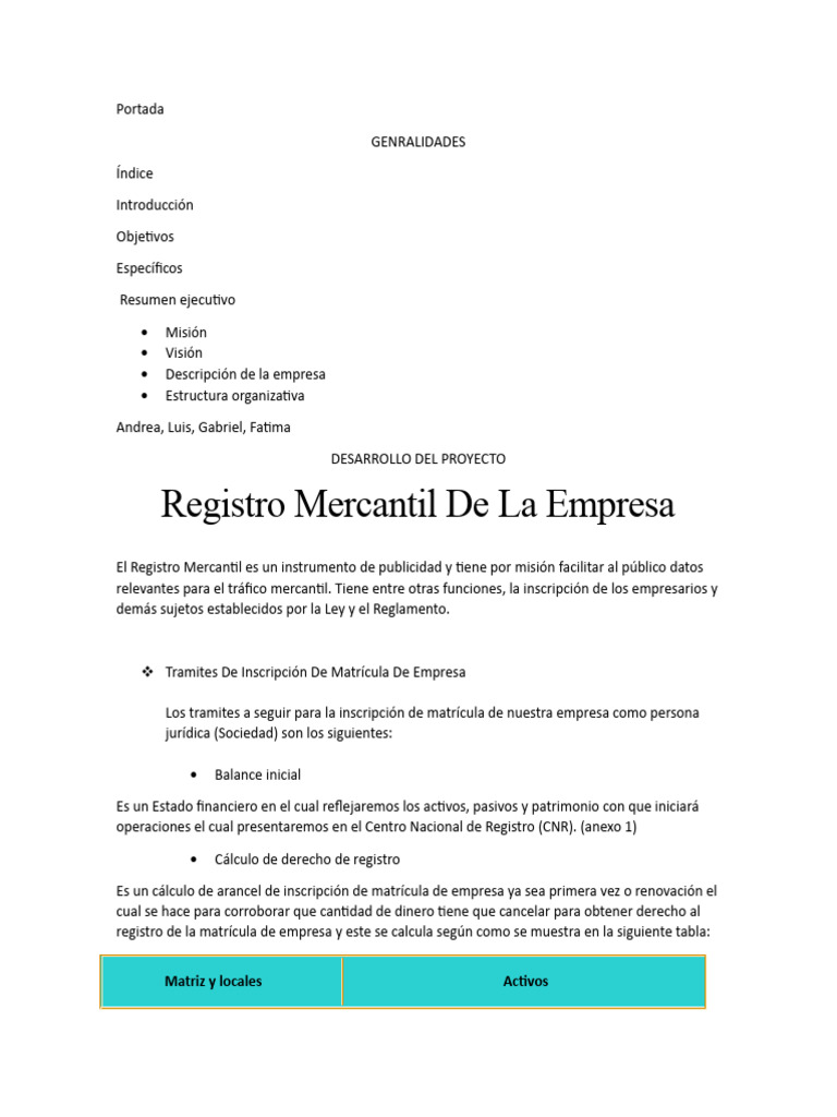 Guía de Registro Mercantil Empresarial | PDF
