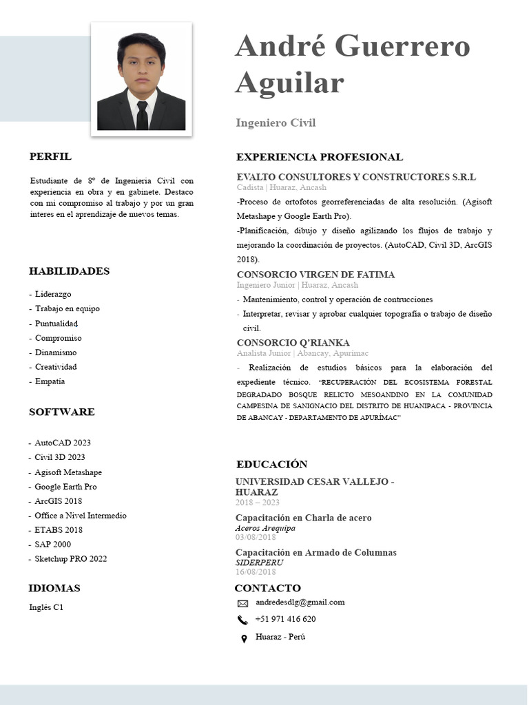 Curriculum André Guerrero Original | PDF | Ingeniería