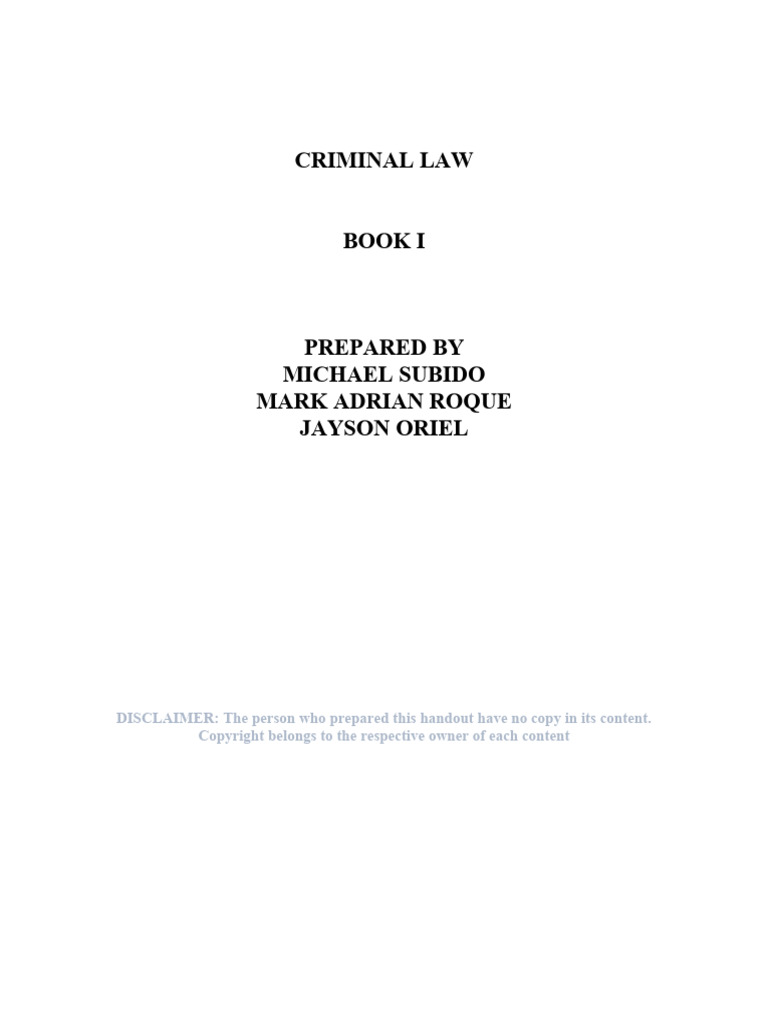 Criminal Law Book Complete 2.0 Final Revision Unmtil Further Info Sent ...