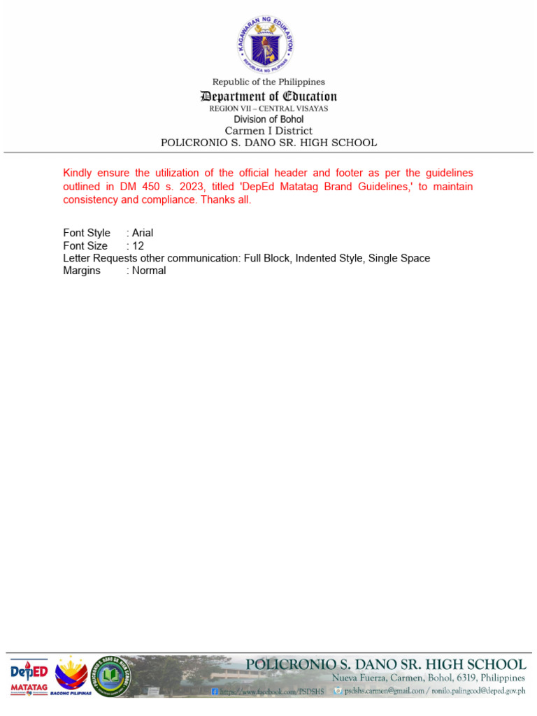 DepEd Matatag Header/Footer Guidelines | PDF