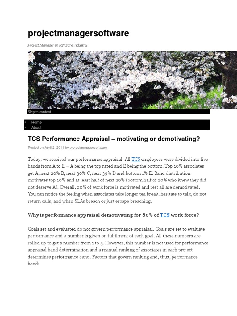 Performance Appraisal Tcs | PDF | Performance Appraisal | Goal