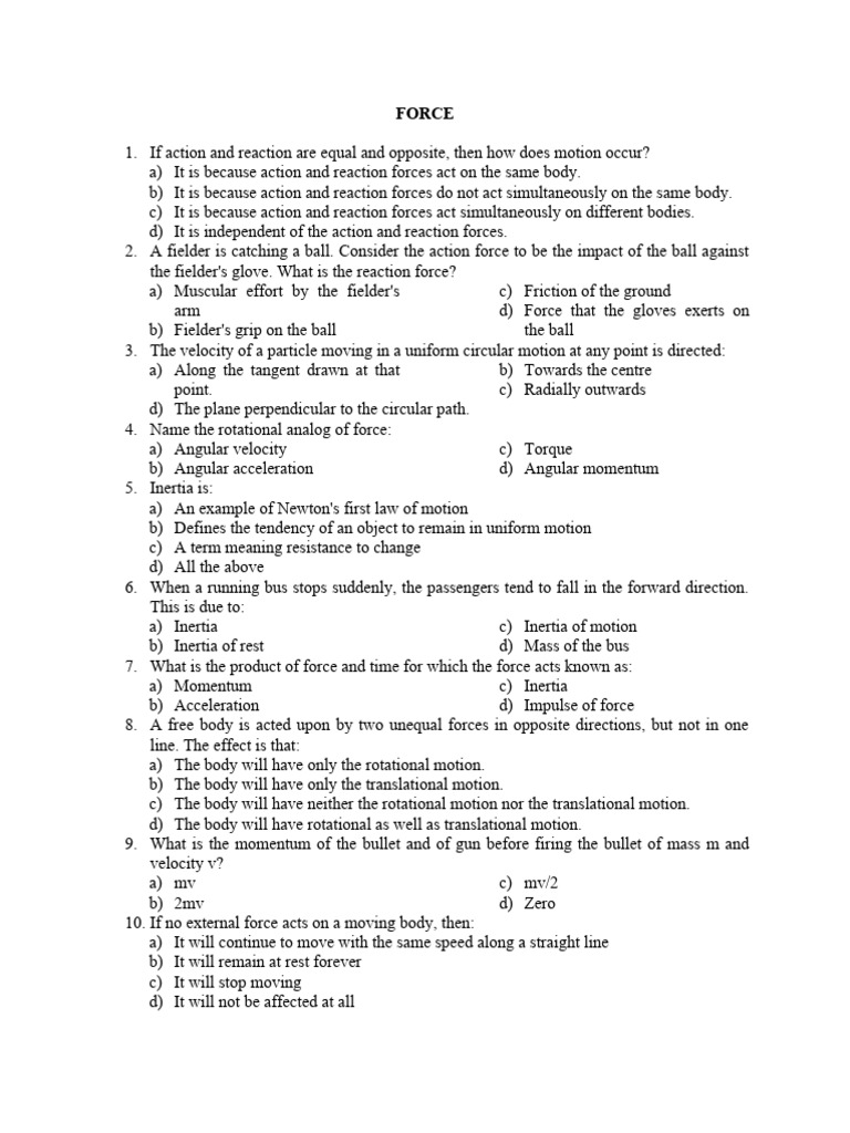FORCE | PDF | Rotation Around A Fixed Axis | Force