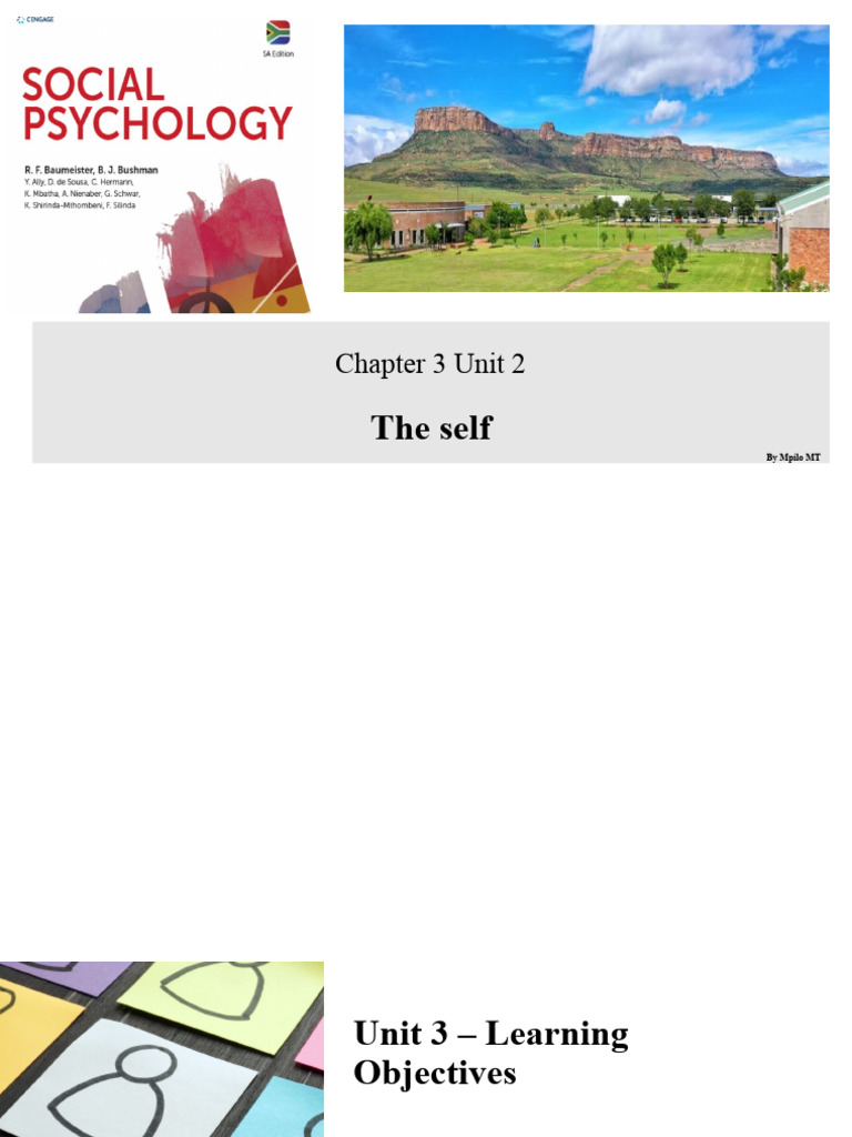 2 PSSO - Chapter 3 - Unit 2 - 2023 | PDF | Self Concept | Self Esteem