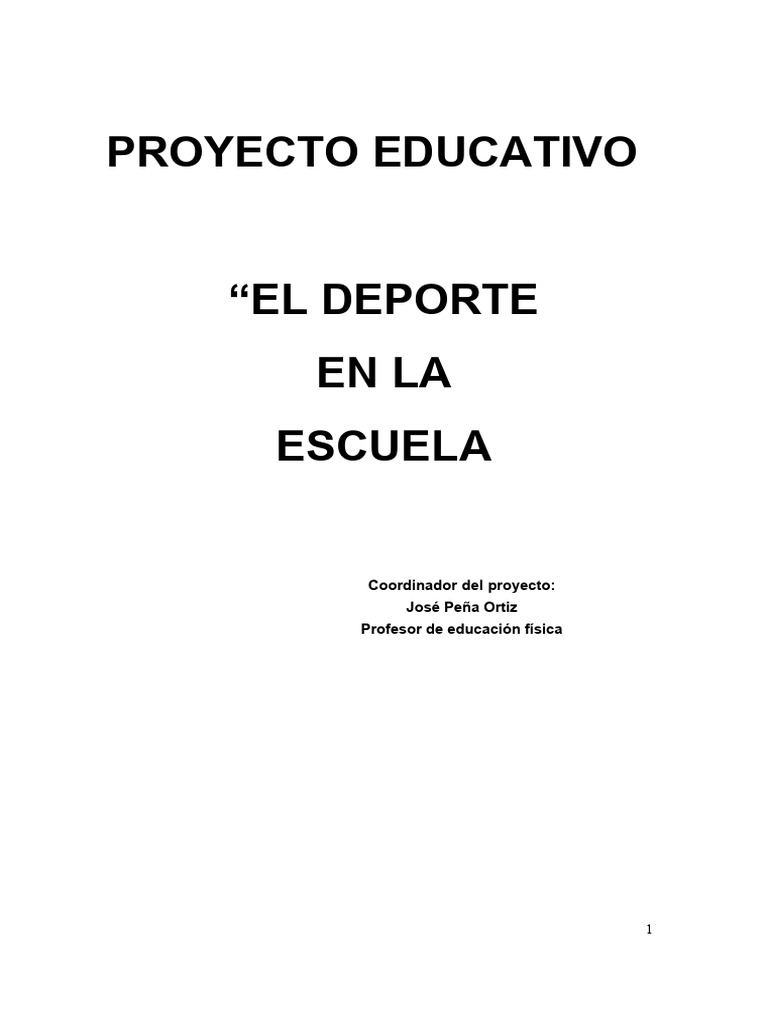 Deporte Escolar: Proyecto Educativo Integral | PDF | Deportes | Evaluación