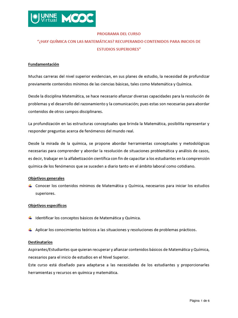 Programa Del Curso | PDF | Ecuaciones | Fórmula