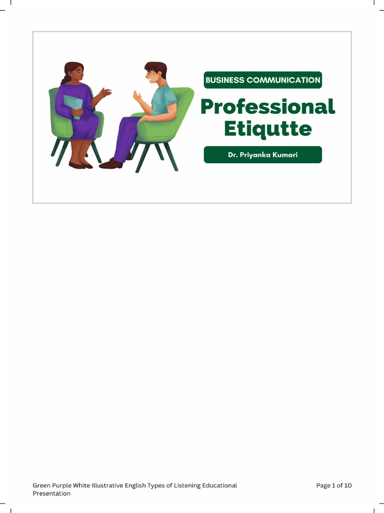 Professional etiquette Presentation | PDF