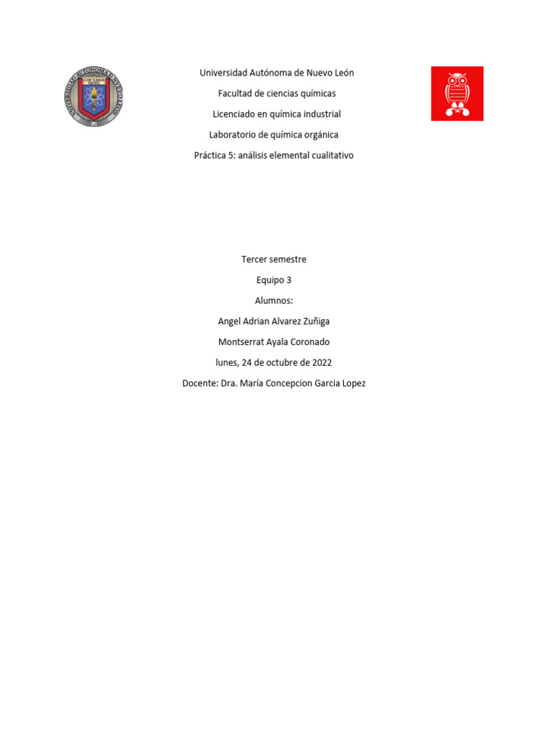 Reporte Practica 5 | PDF | Precipitación (Química) | Ácido