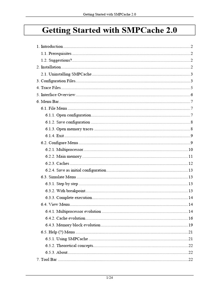 SMPCache GettingStarted | PDF | Cpu Cache | Installation (Computer Programs)