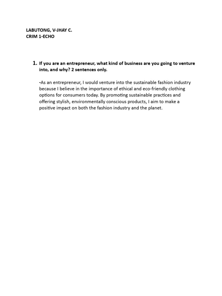 Sustainable Fashion Business Plan | PDF | Art