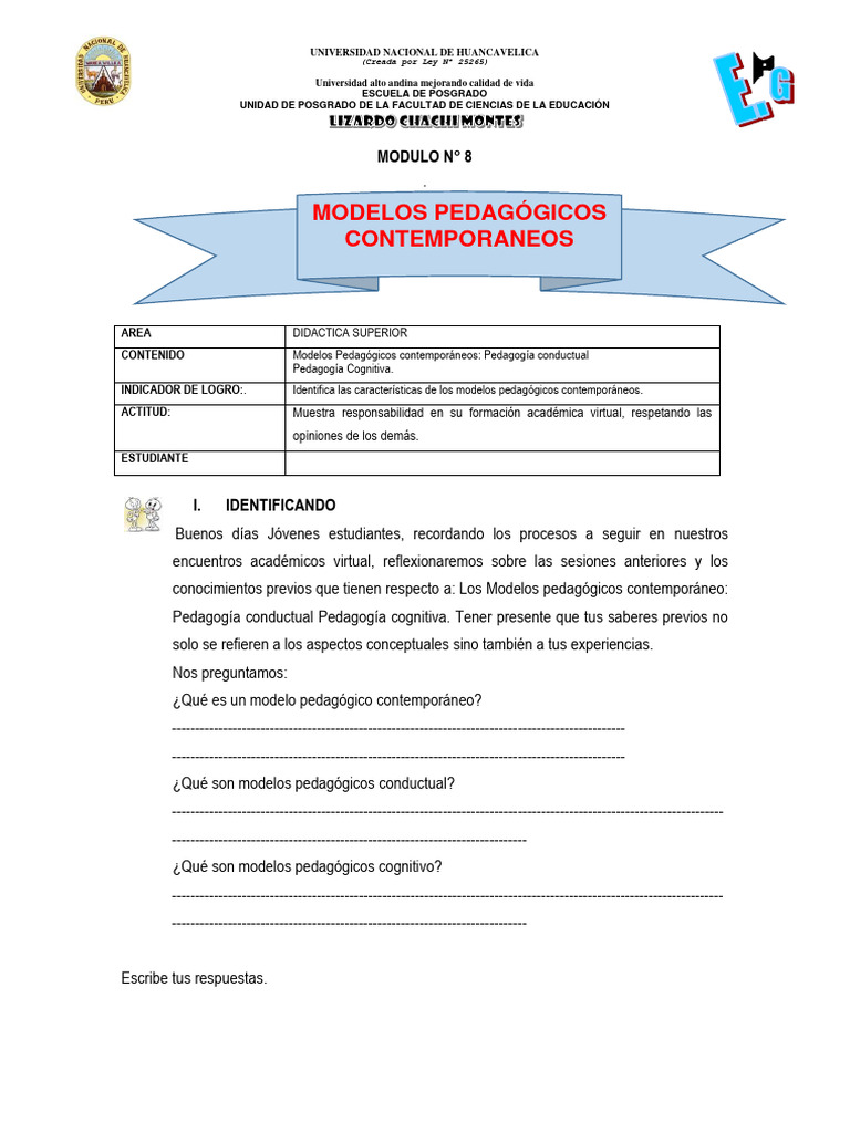 Modulo Modelos Contemporaneos | PDF | Sicología | Aprendizaje