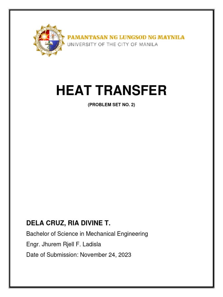 Pset 2 | PDF | Heat Transfer | Heat