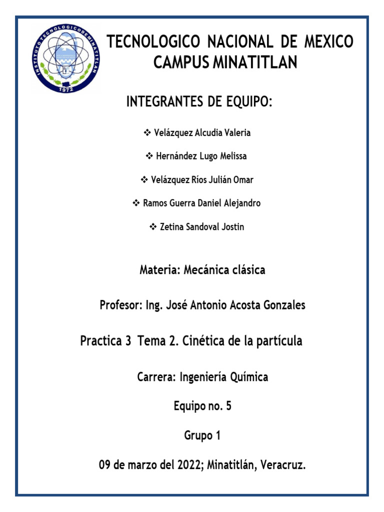 Práctica 3 Tema 2 M.R.U. - M.r.u.a-Equipo 5-Grupo 1 | PDF | Aceleración | Velocidad