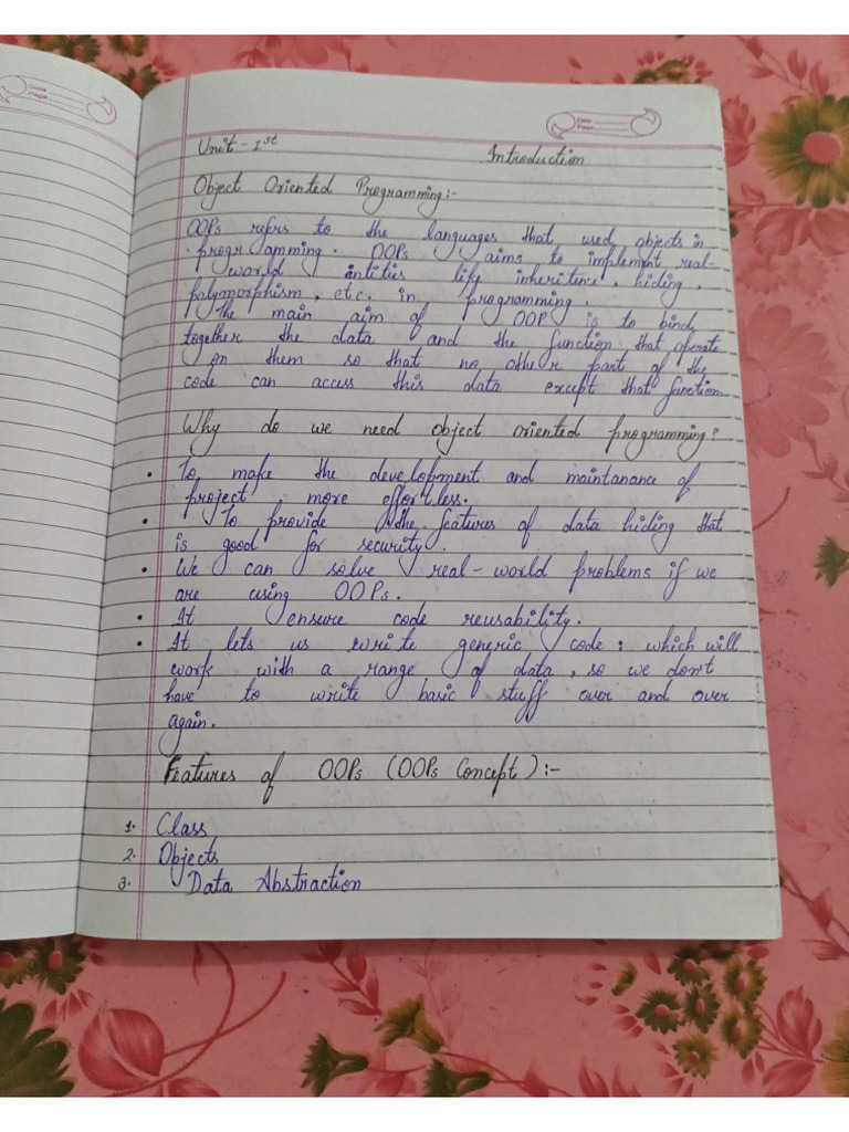 OOP Unit 1st & 2nd | PDF