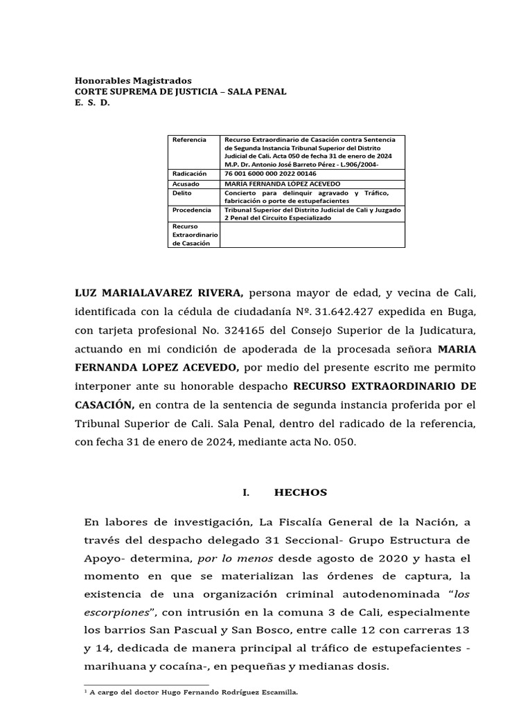 Recurso de Casacion Mafe | PDF | Judicaturas | Castigos