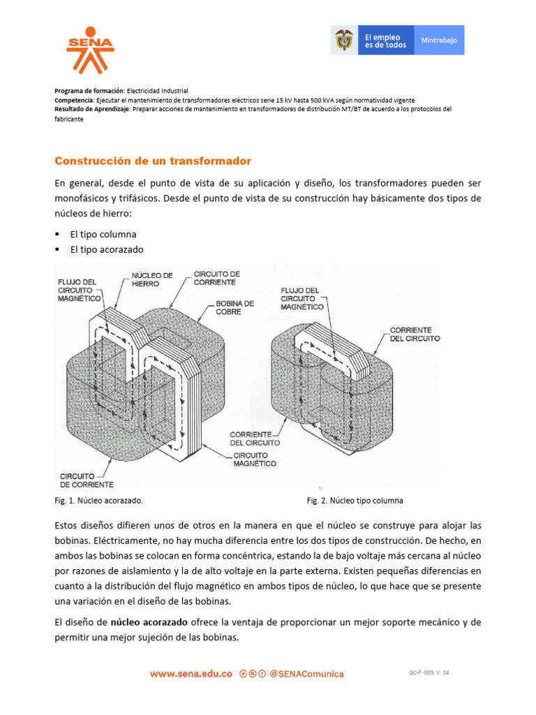 DT_CONSTRUCCIÓN DEL TRANSFORMADOR | PDF | Transformador | Inductor