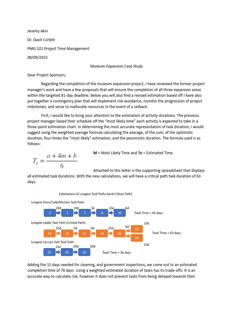 PMG 322 Museum Expansion Case Assignment - Jeremy Akin | PDF