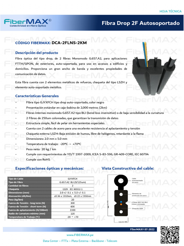 DS Fibra Drop 2F Autosoportado 07 2022 | PDF