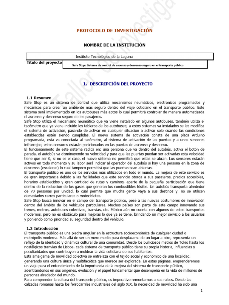 Protocolo Final | PDF | Transporte | Fuerza