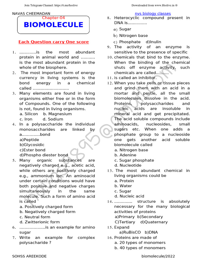 9 Biomolecules | PDF | Enzyme | Biomolecules