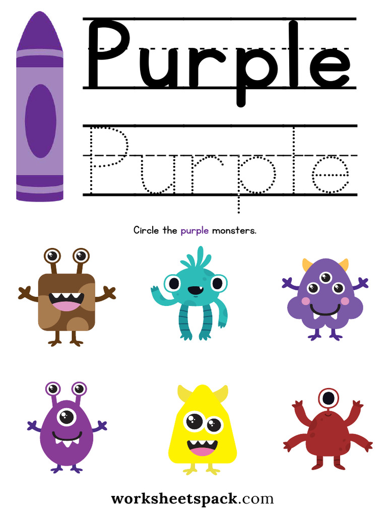Purple Color Worksheets | PDF