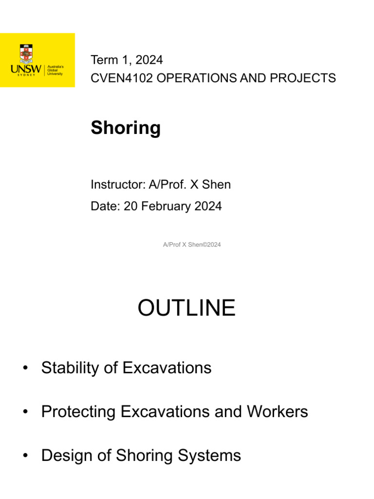 Lecture 2 - Shoring | PDF | Deep Foundation | Strength Of Materials