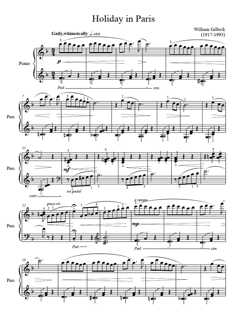 Gillock Holiday in Paris | PDF | Musical Compositions | Musicology