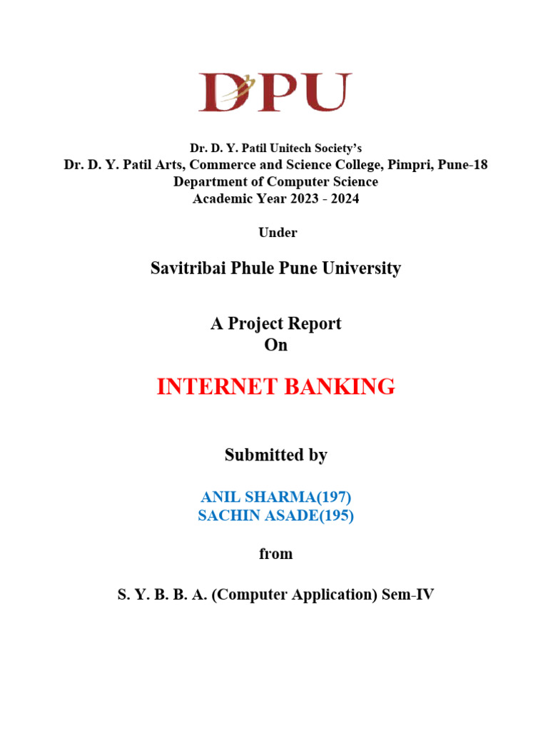 INTERNET BANKING | PDF | Online Banking | Banks & Banking