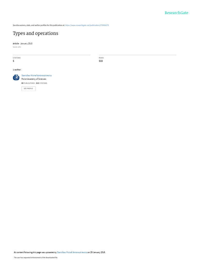Types and Operations | PDF | Mathematical Logic | Mathematics Types and Operations | PDF | Mathematical Logic | Mathematics