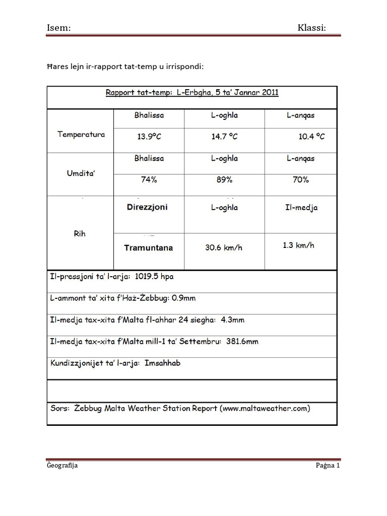 Rapport Tat-Temp | PDF