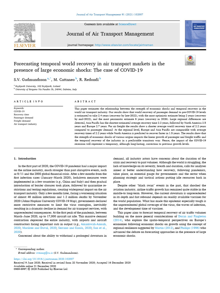 Forecasting Temporal World Recovery in Air Transport Ma - 2021 ...