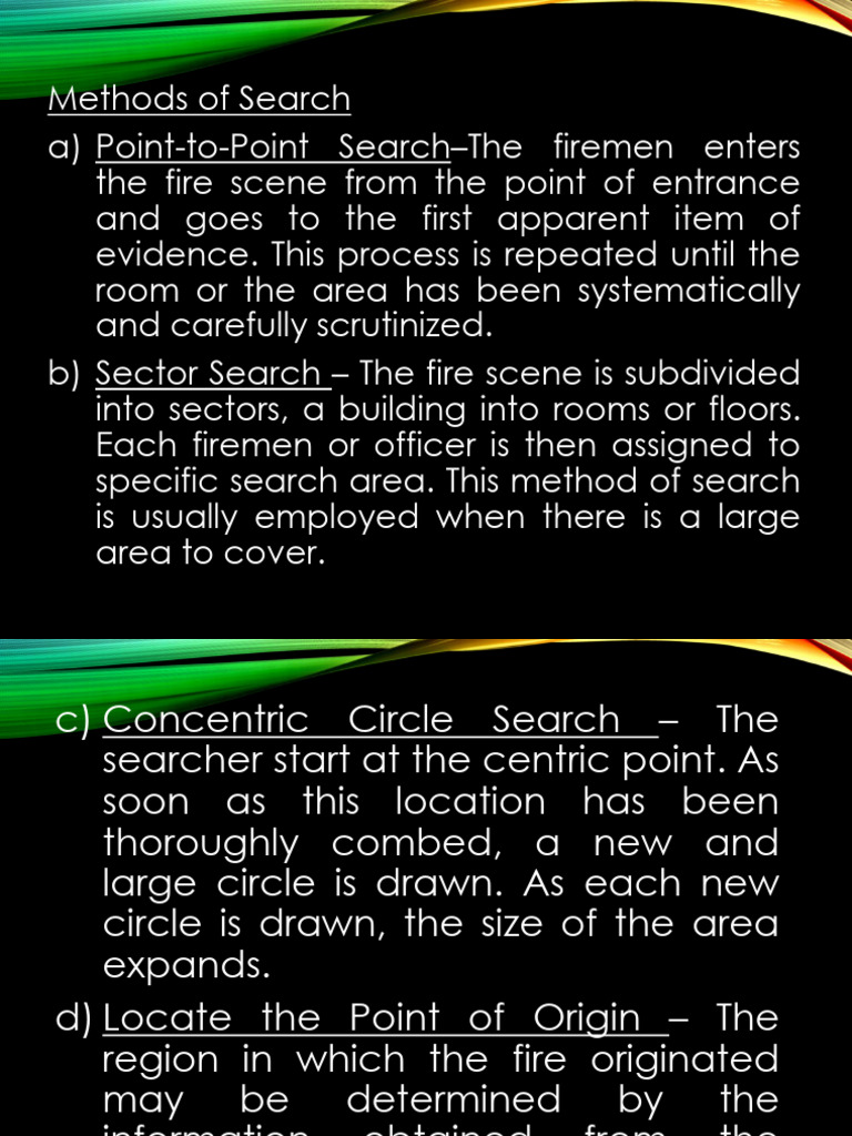 E. Methods of Search | PDF | Fires | Firefighter