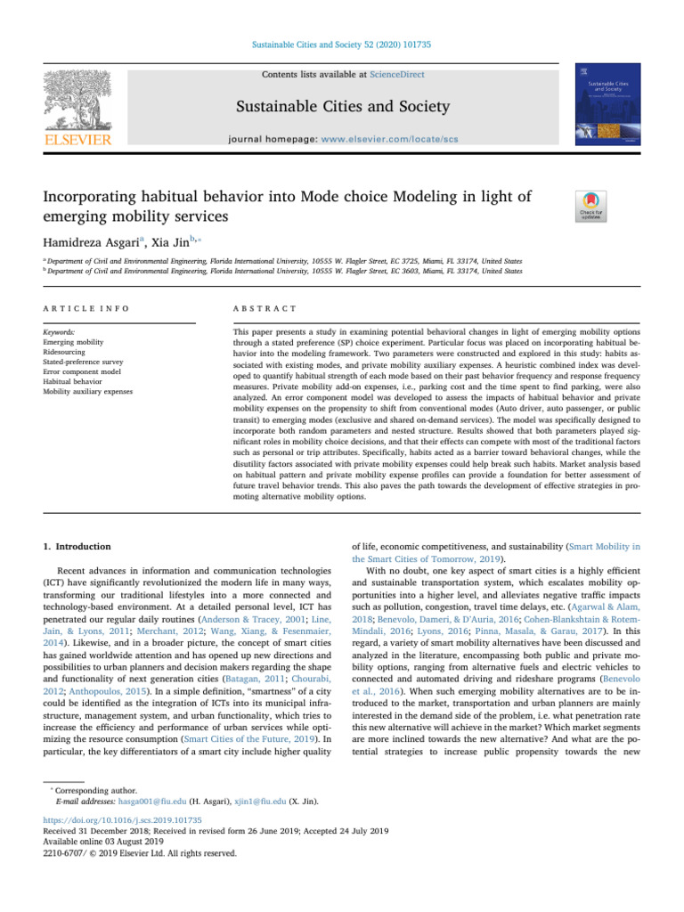 Habitual Behavior Mode Choice Modelling | Download Free PDF | Habits ... Habitual Behavior Mode Choice Modelling | Download Free PDF | Habits ...