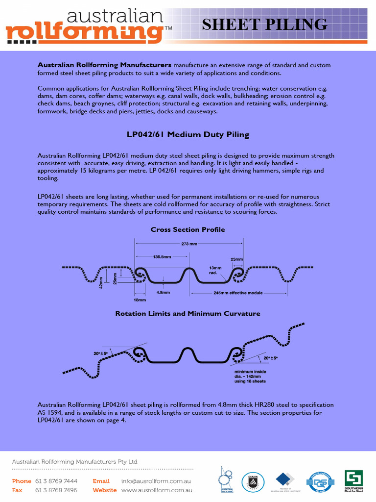 Sheet Piling Brochure | PDF | Deep Foundation | Sheet Metal