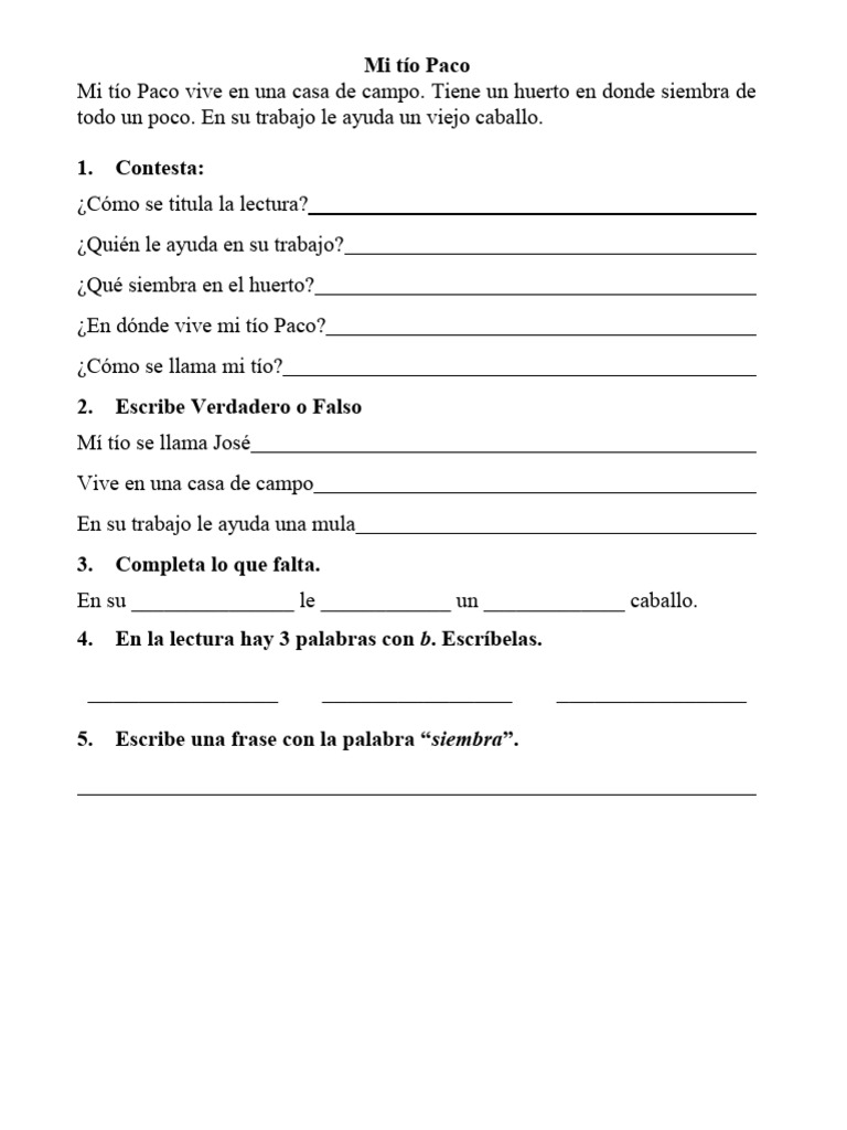 Comprension Lectora Primero Actualizado Autoguardado Pdf