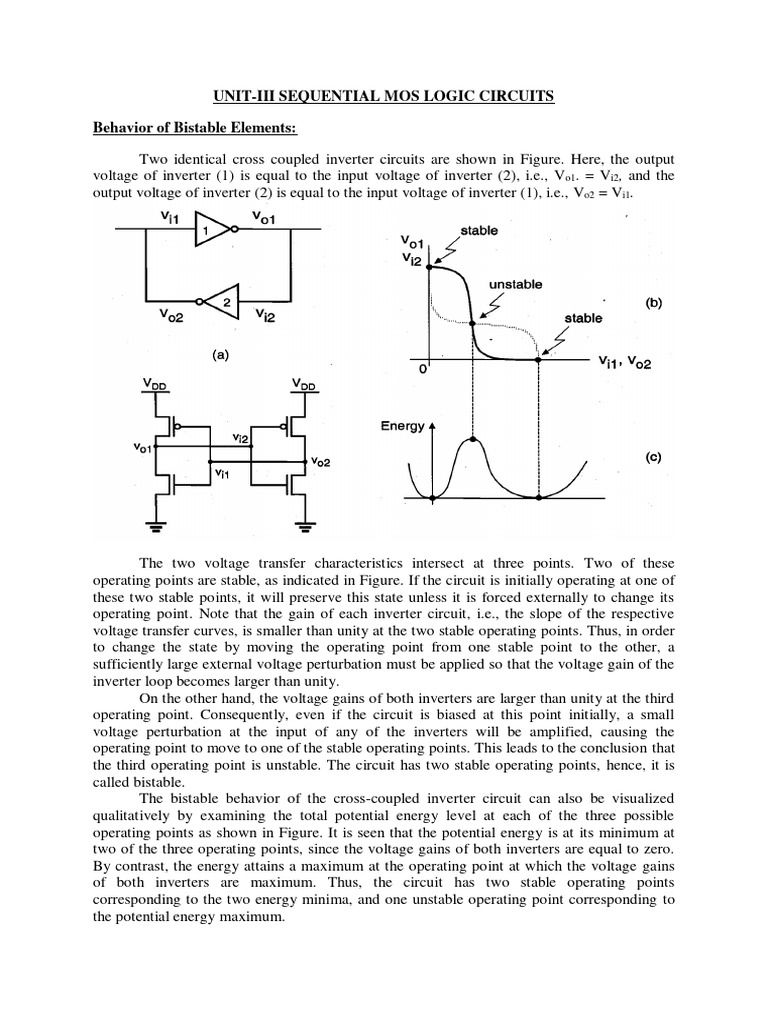 DCMOSICD Unit-III Sequential MOS Logic Circuits | PDF | Logic Gate | Electrical Engineering