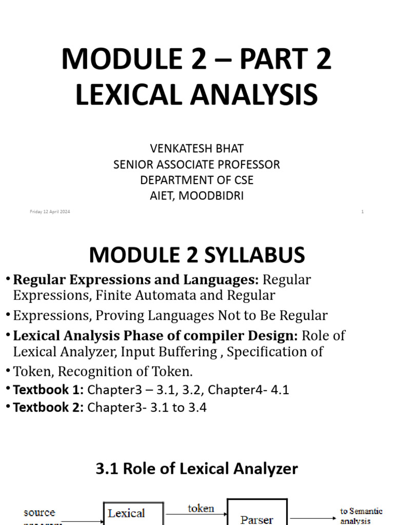21CS51 ATCD MODULE 2 - 2 Lexical Analyser Part1 | PDF | Parsing ... 21CS51 ATCD MODULE 2 - 2 Lexical Analyser Part1 | PDF | Parsing ...