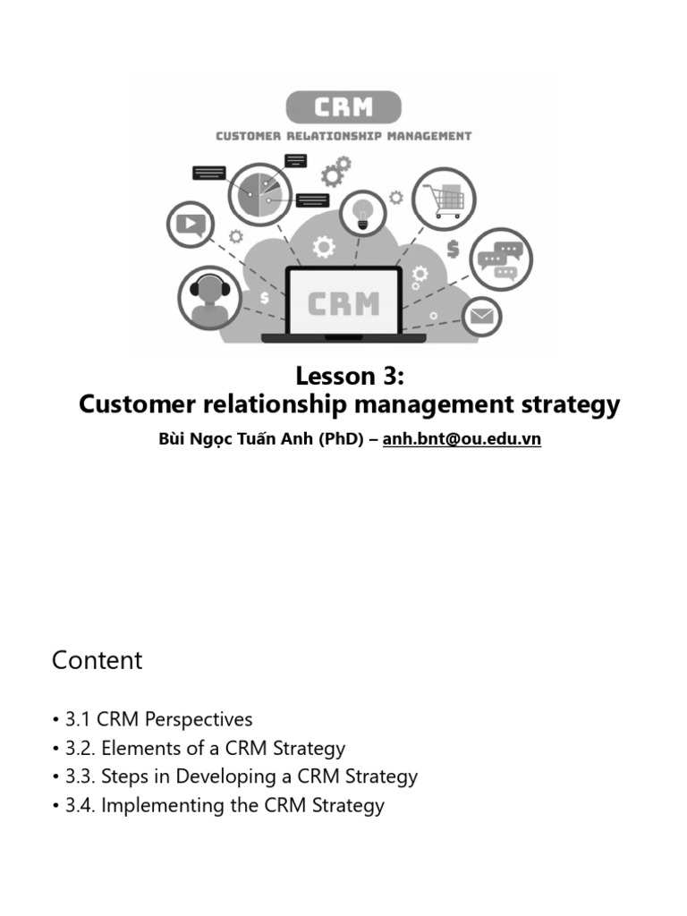 Lesson 3 Customer Relationship Management Strategy | PDF | Customer ... Lesson 3 Customer Relationship Management Strategy | PDF | Customer ...