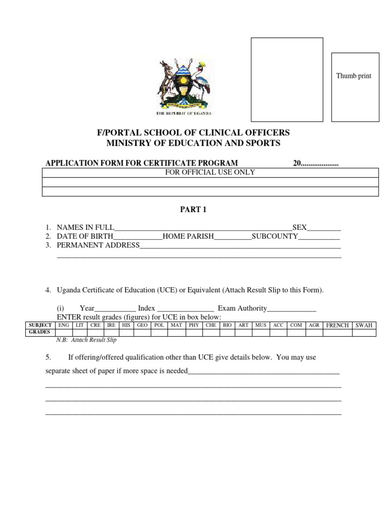 Application Form For O'level Courses | Download Free PDF | Vocational ...