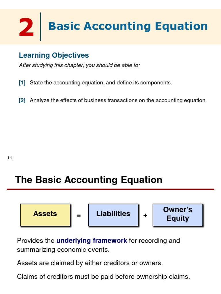 Chap 2 Basic Acctg Equation | PDF | Equity (Finance) | Balance Sheet