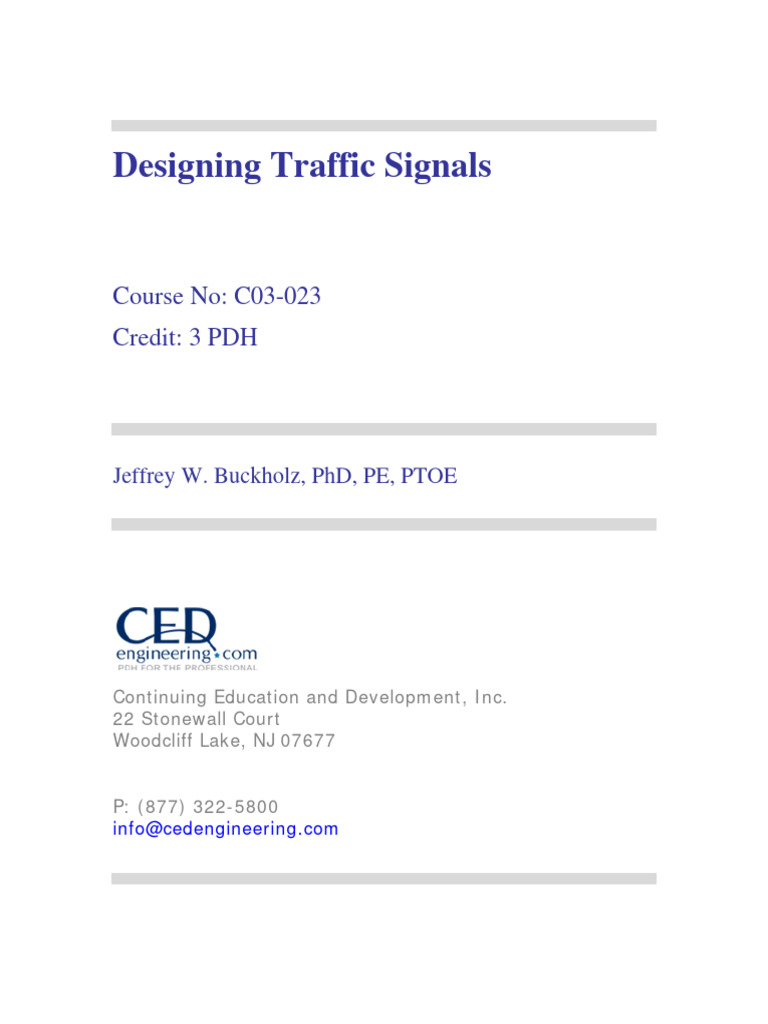 Designing Traffic Signals R1 Pdf Pedestrian Crossing Traffic