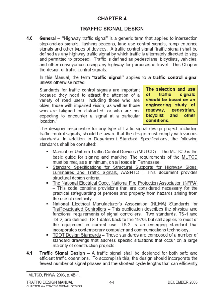 Chapter 4 – Traffic Signal Design | PDF | Traffic | Traffic Light