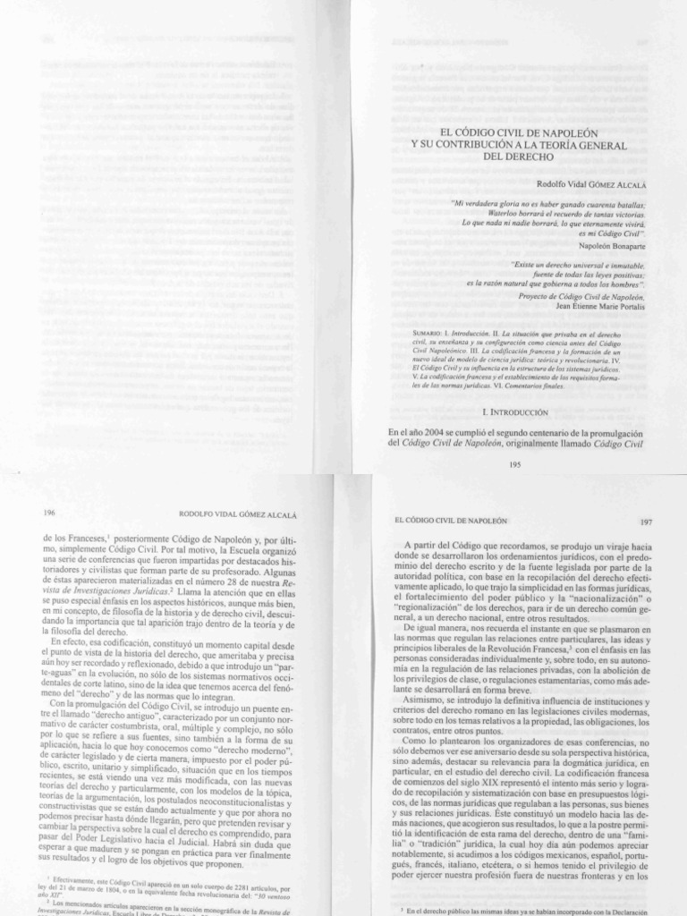 6 El Codigo Civil de Napoleon y Su Contribucion A La Teoria General Del ...
