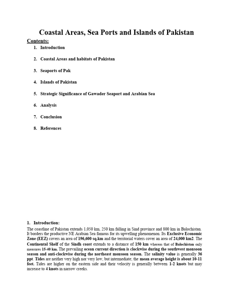 Coastal Areas and Ports of Pakistan | PDF | Earth Sciences